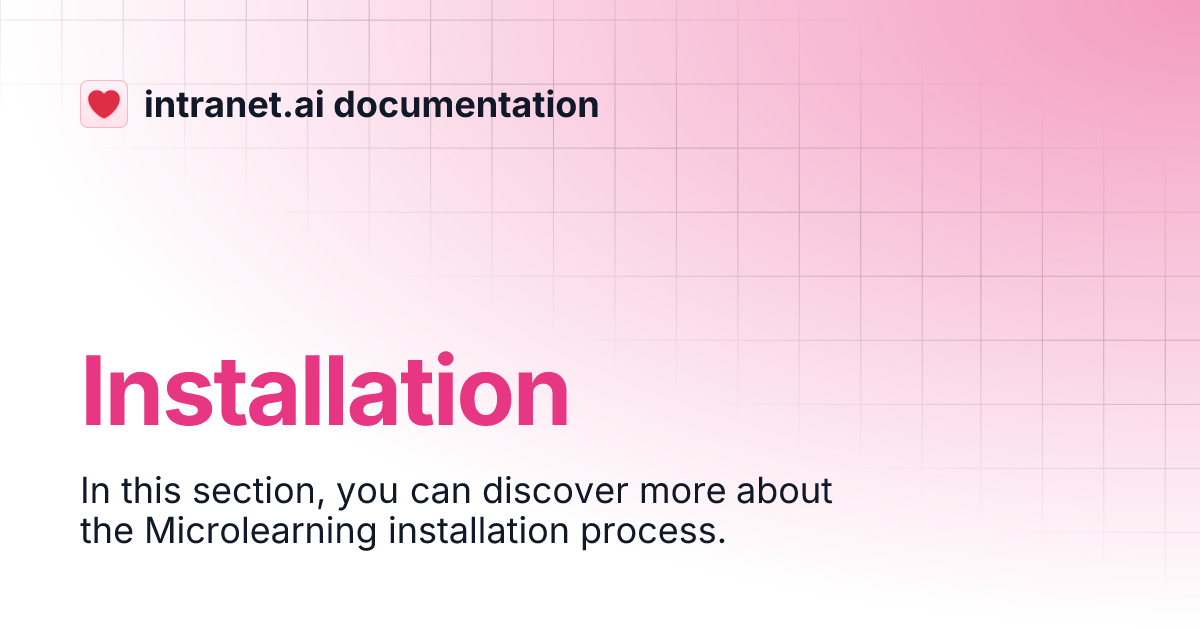 Installation | intranet.ai documentation