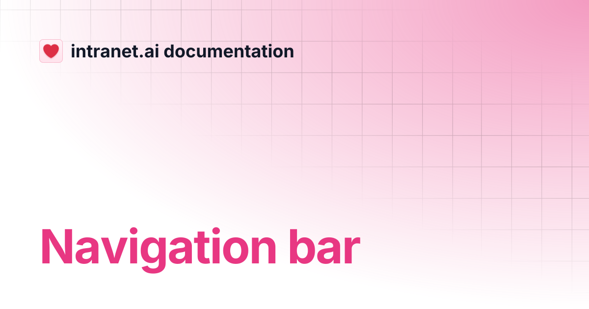 Navigation bar | intranet.ai documentation