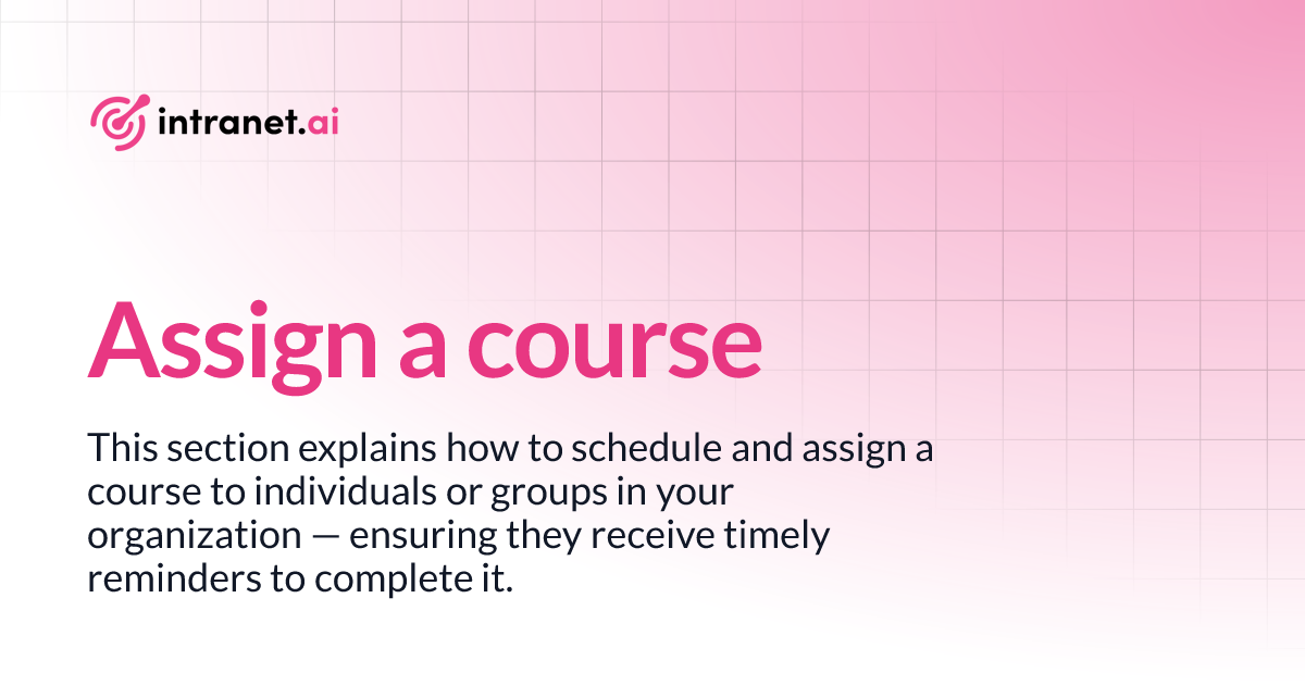 Assign a course | intranet.ai documentation