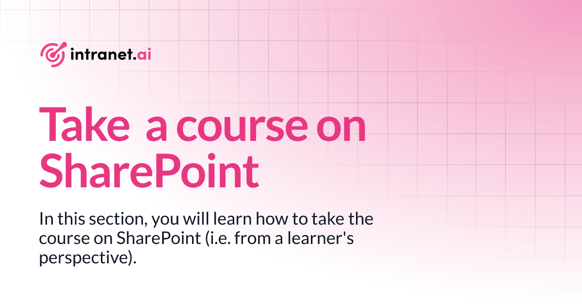 Take a course on SharePoint | intranet.ai documentation