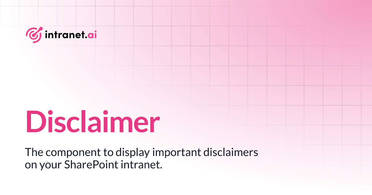 Disclaimer | intranet.ai documentation