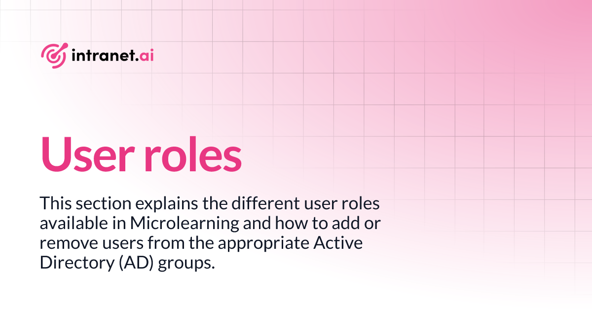 User roles | intranet.ai documentation