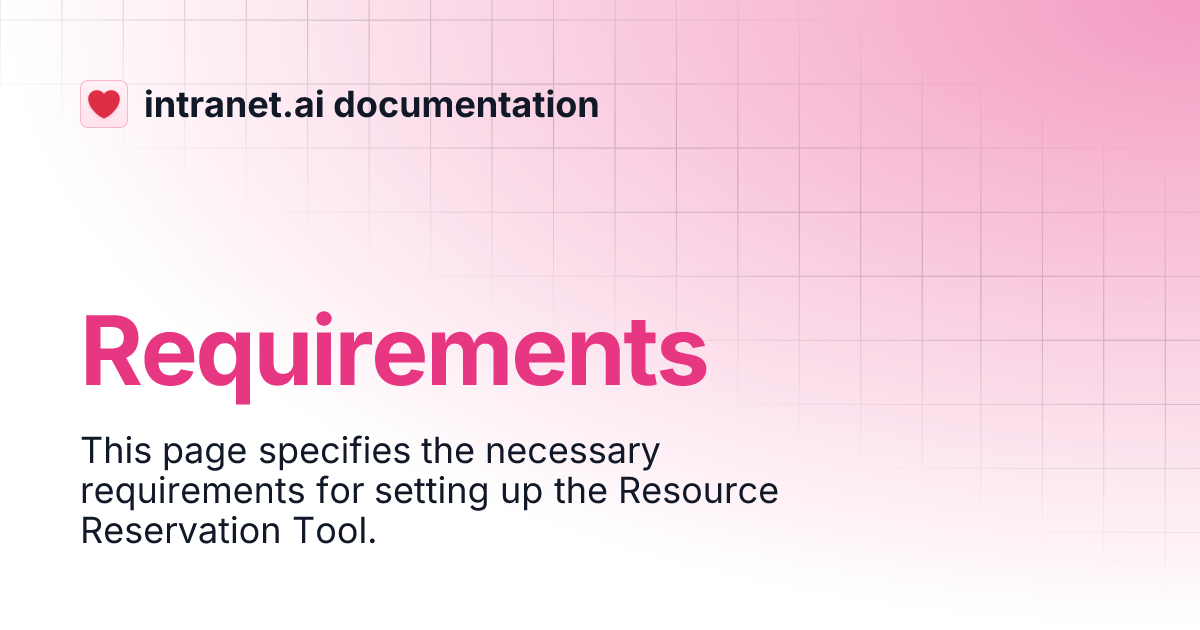 Requirements | intranet.ai documentation