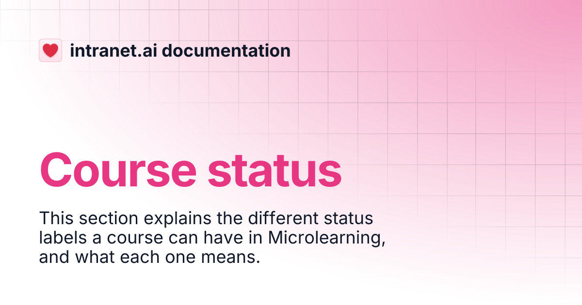 Course status | intranet.ai documentation