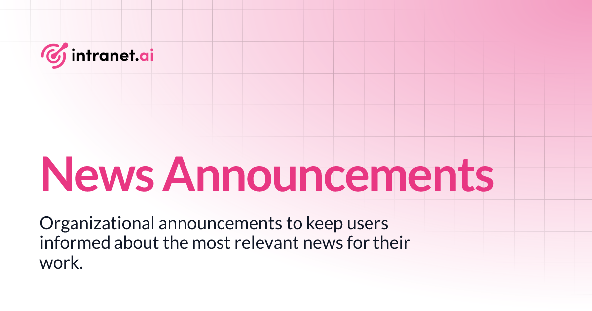 News Announcements | intranet.ai documentation