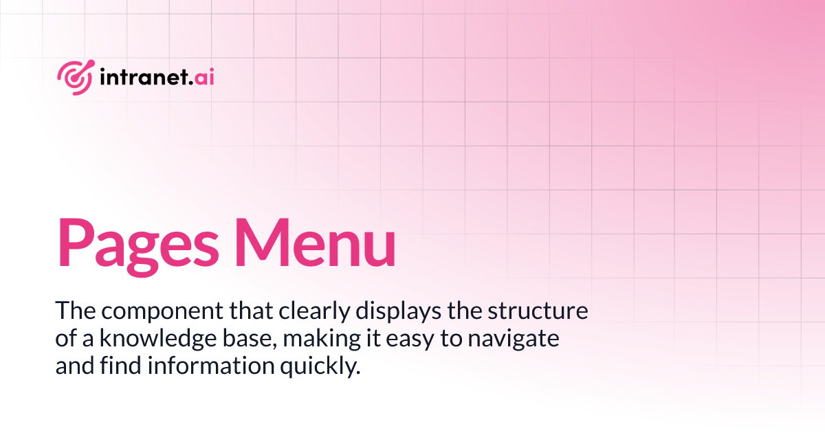 Pages Menu | intranet.ai documentation